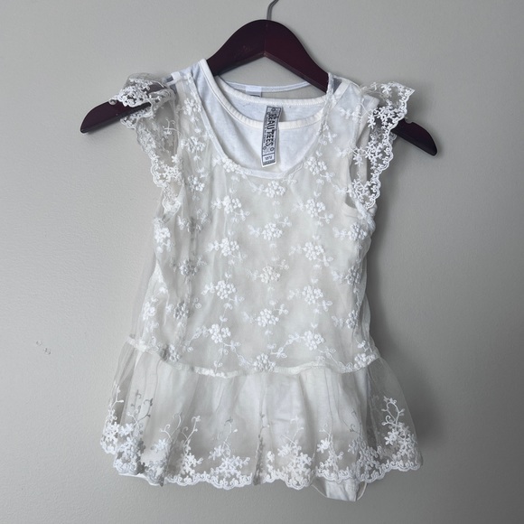 Beautees | Shirts & Tops | White Lace Top For A Girl Size 12 | Poshmark